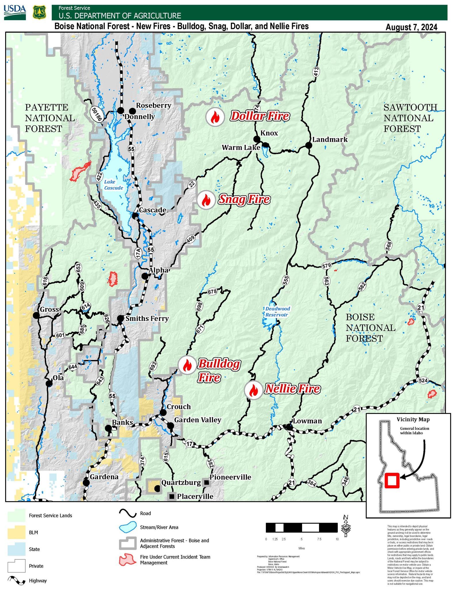 Fire / Road Update Aug 8, 2024 | The Yellow Pine Times